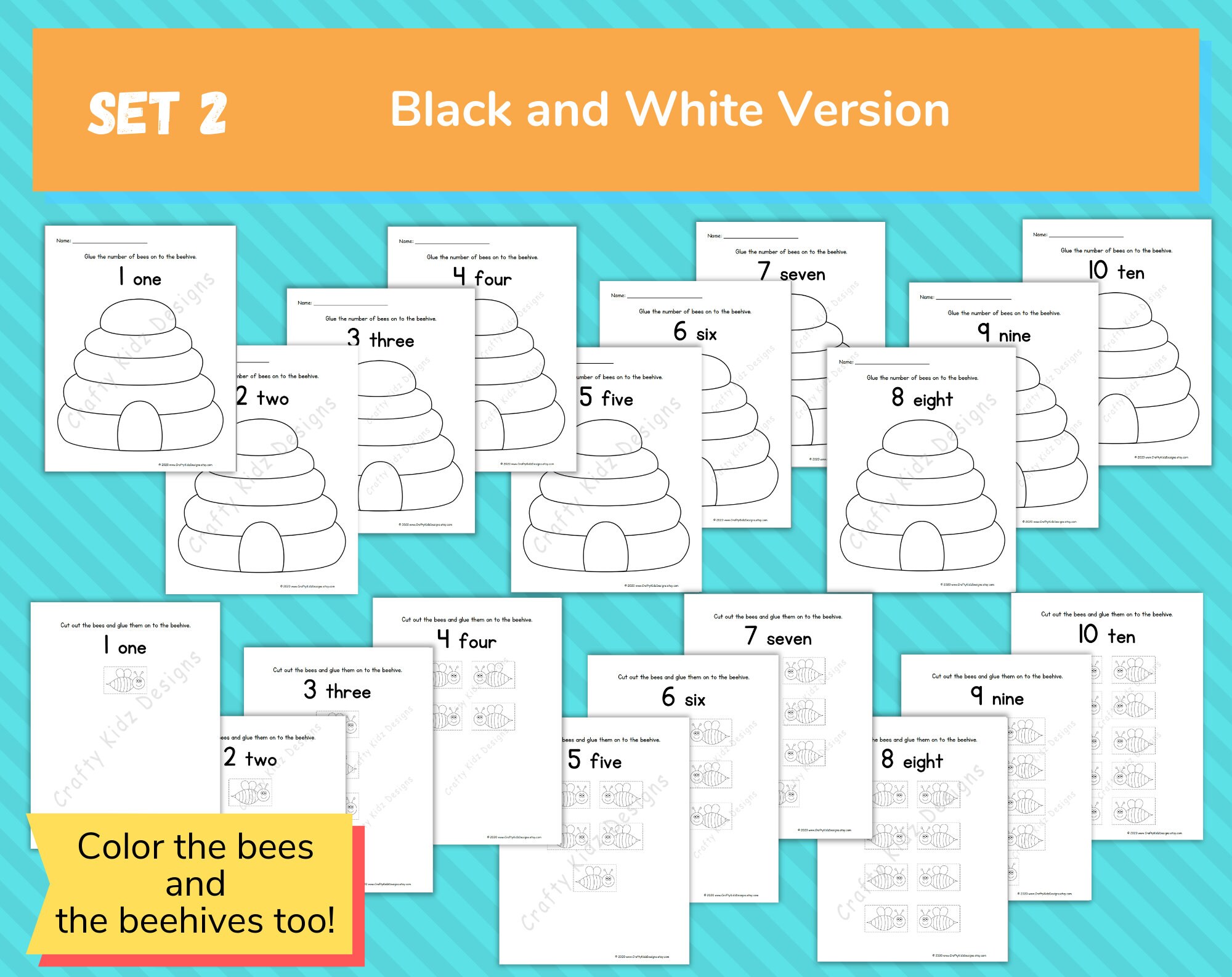 Number Craft Pages for Kids, Learn Numbers 1 to 10, Fun Learning for ...