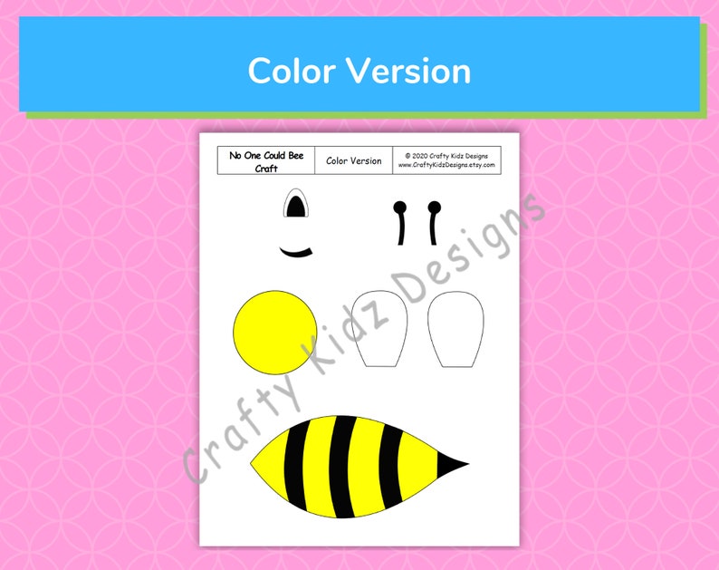Mother's Day Bee Craft, Printable Kids Activity (PDF Pattern) - Etsy