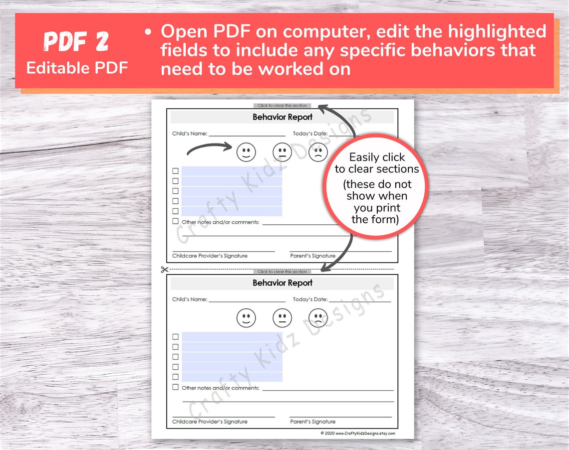 Child Behavior Report for Home Daycares, Childcare Centers and ...