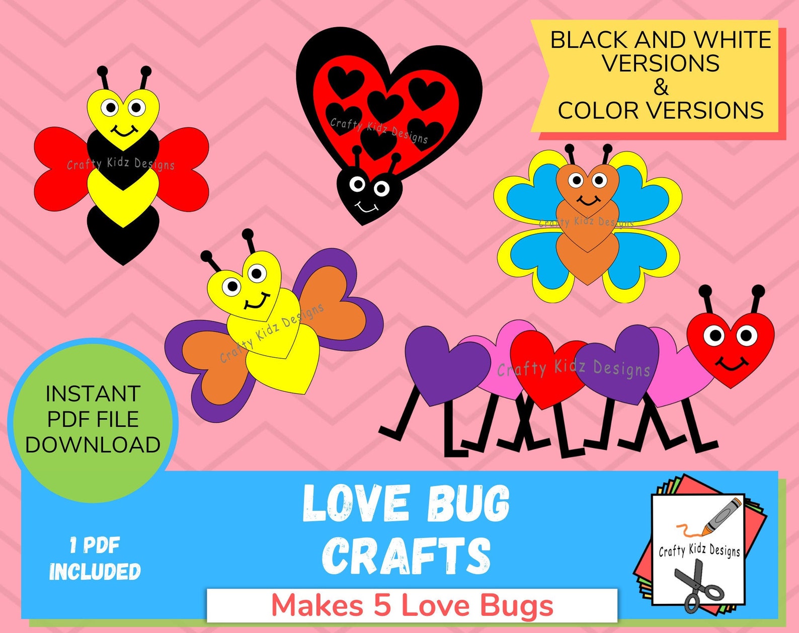 Love Bug Crafts for Kids, Fun Valentine's Day Craft, Perfect Crafts for ...