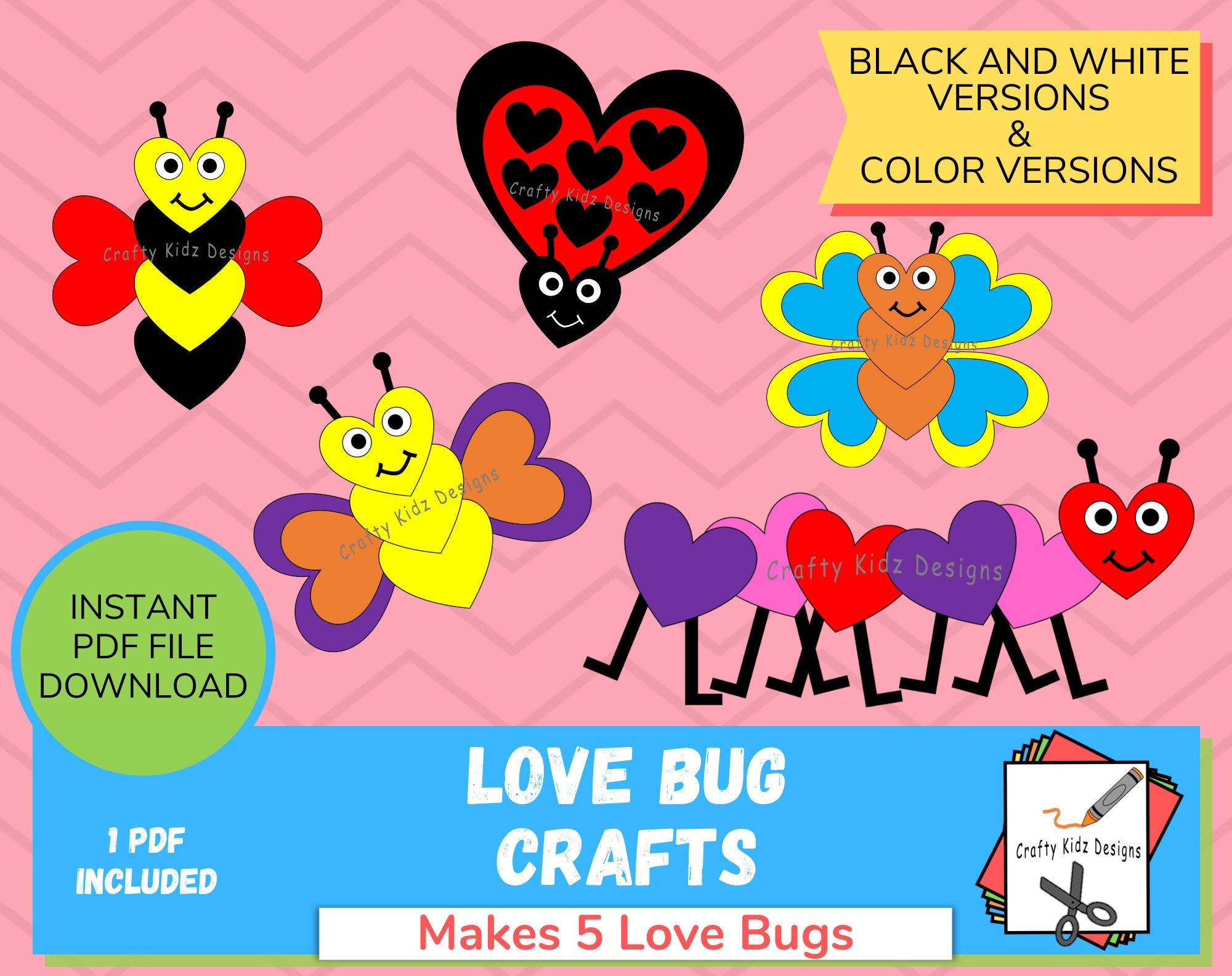 Love Bug Crafts for Kids, Fun Valentine's Day Craft, Perfect Crafts for ...