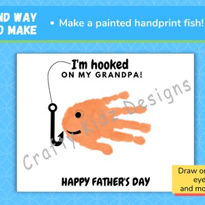 Handprint Father's Day Craft for Grandpa, I'm Hooked on You, Perfect ...