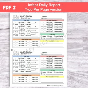 Infant, Toddler and Preschool Daily Reports Perfect for Home Daycares ...