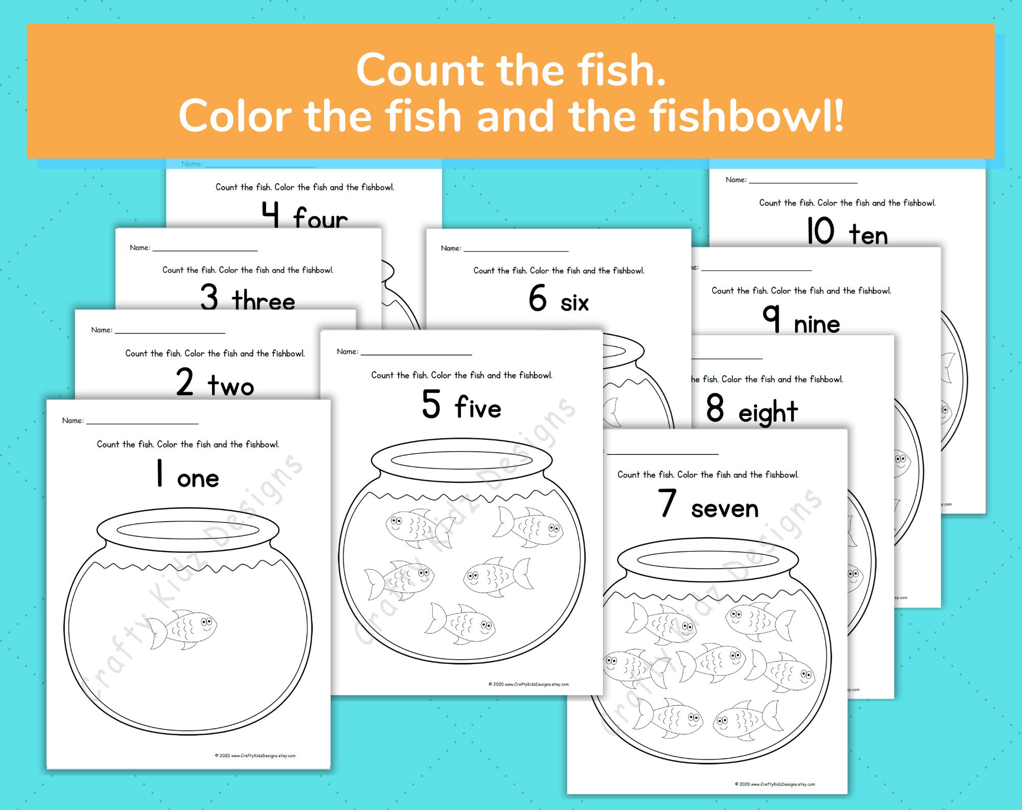 Number Coloring Pages for Kids, Learn Numbers 1 to 10, Coloring Pages ...