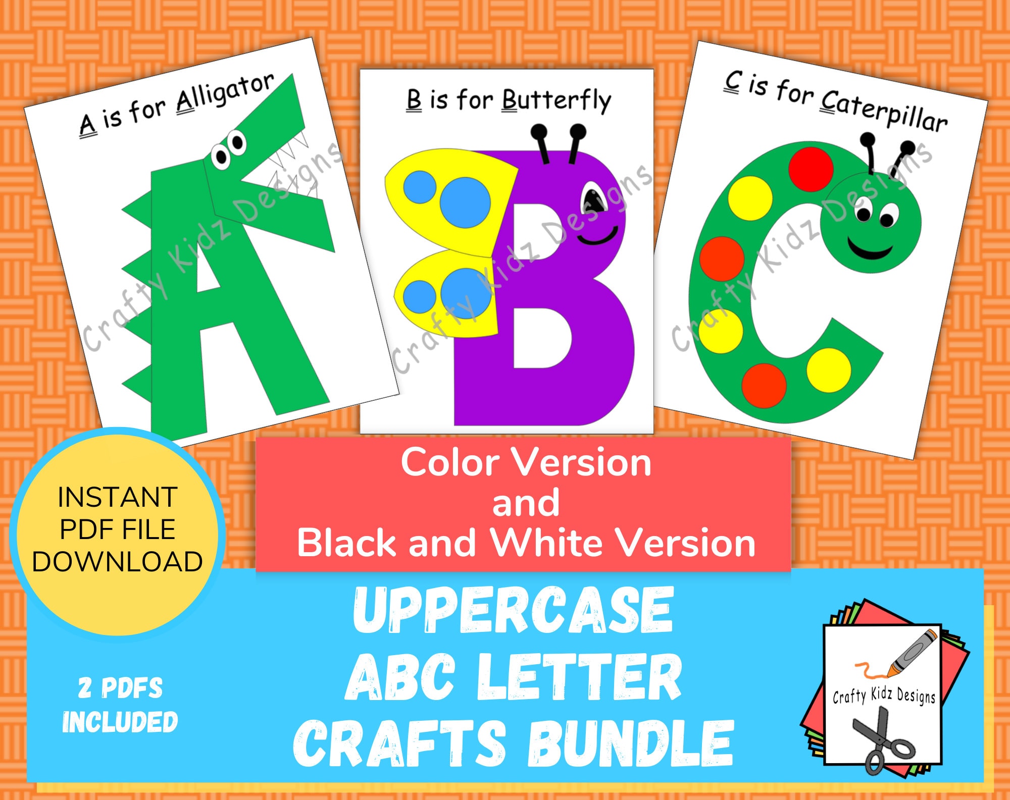 ABC Letter Crafts for Kids, Uppercase, Crafts for Toddlers, Preschool ...