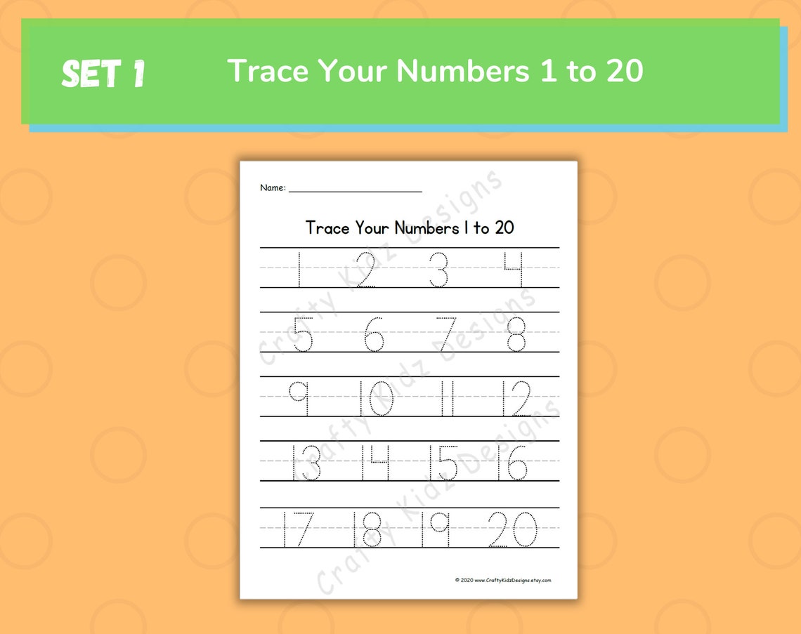 Number Tracing Pages for Kids Learn Numbers 1 to 20 Fun - Etsy