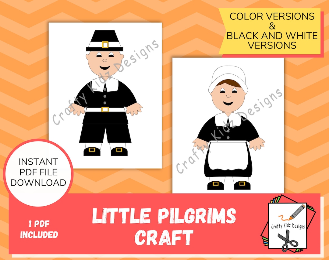 Pilgrim Craft for Kids, Fun Thanksgiving Craft, Perfect Craft for ...