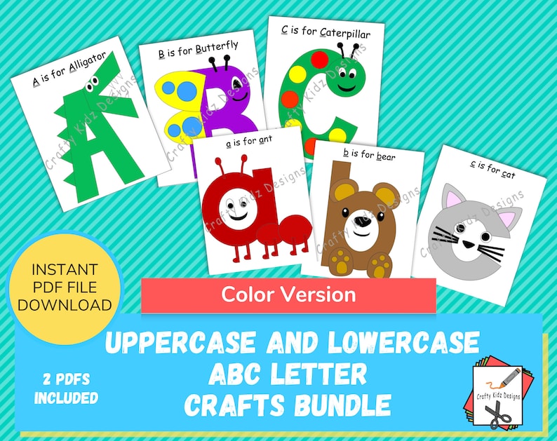 ABC Letter Crafts for Kids, Uppercase and Lowercase Letter Crafts ...
