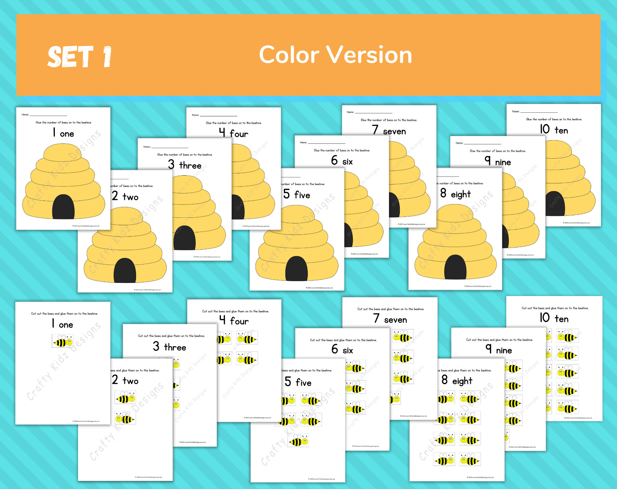Number Craft Pages for Kids, Learn Numbers 1 to 10, Fun Learning for ...