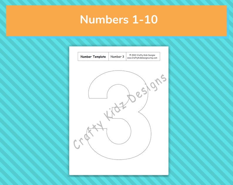 Number Templates Perfect for Number Crafts, Number of the Month ...