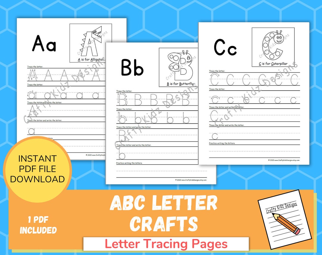 ABC Letter Tracing Pages for Kids, Letter Practice, Trace Letters, Fun ...