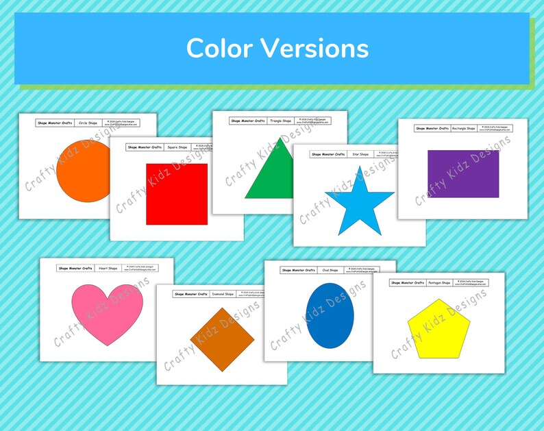 Shape Monster Crafts, Shapes Learning Activity (digital Download) - Etsy