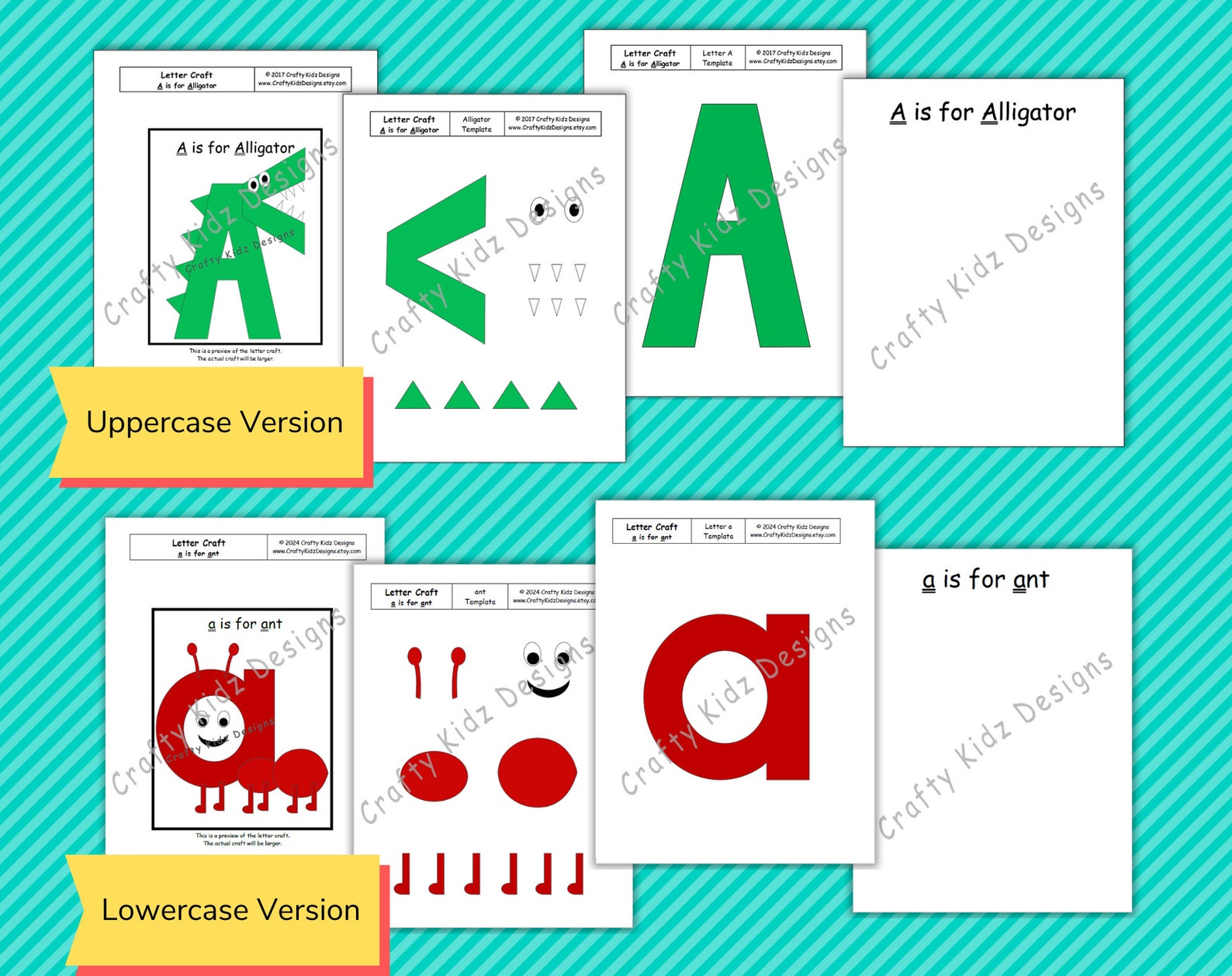 ABC Letter Crafts for Kids, Uppercase and Lowercase Letter Crafts ...