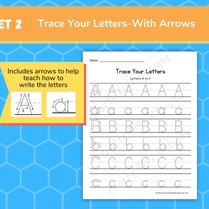 ABC Letter Tracing Pages for Kids, Trace Letters, Letter Practice, Fun ...