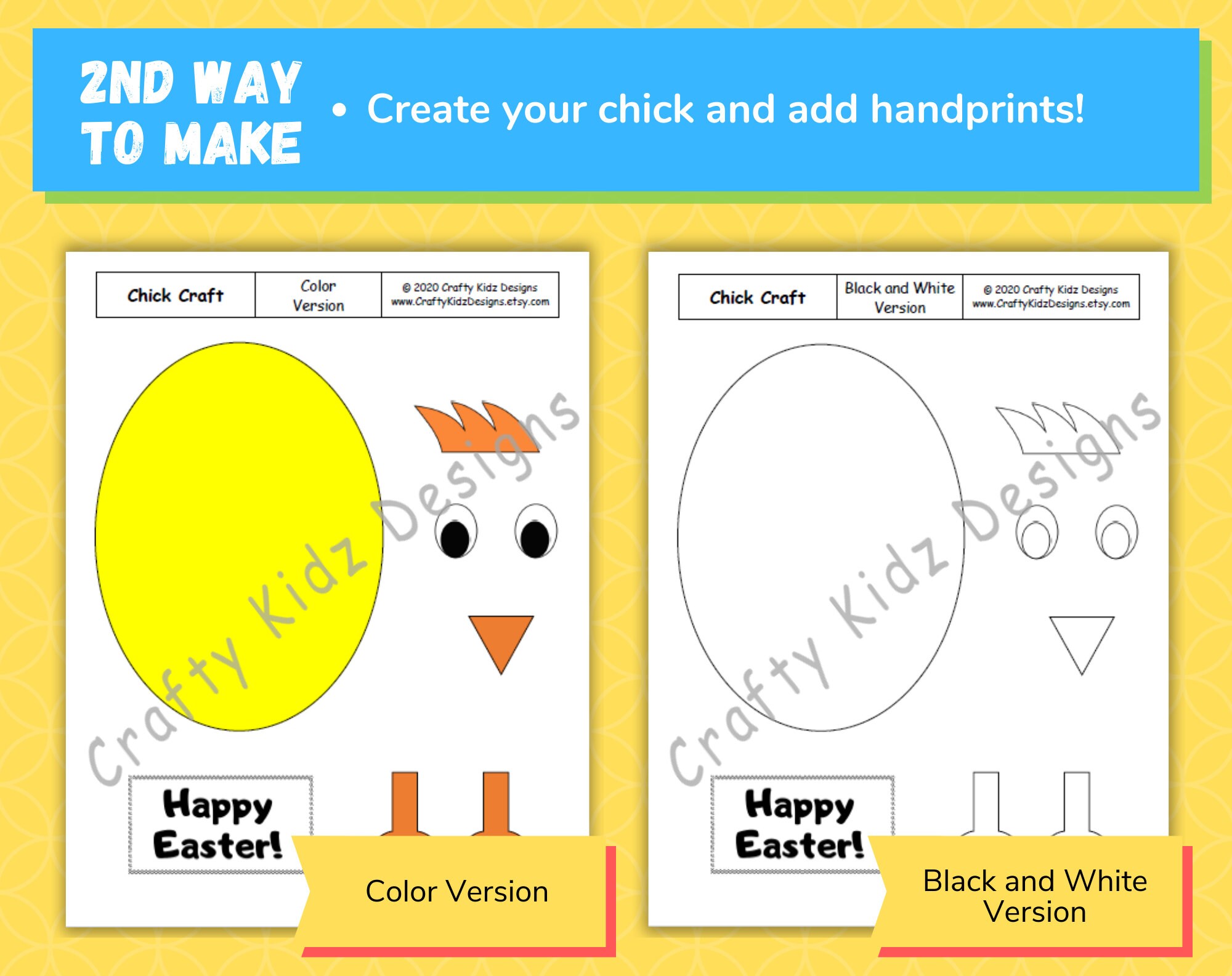 Easter Handprint Chick Craft for Kids, Perfect for Daycare, Toddler and ...