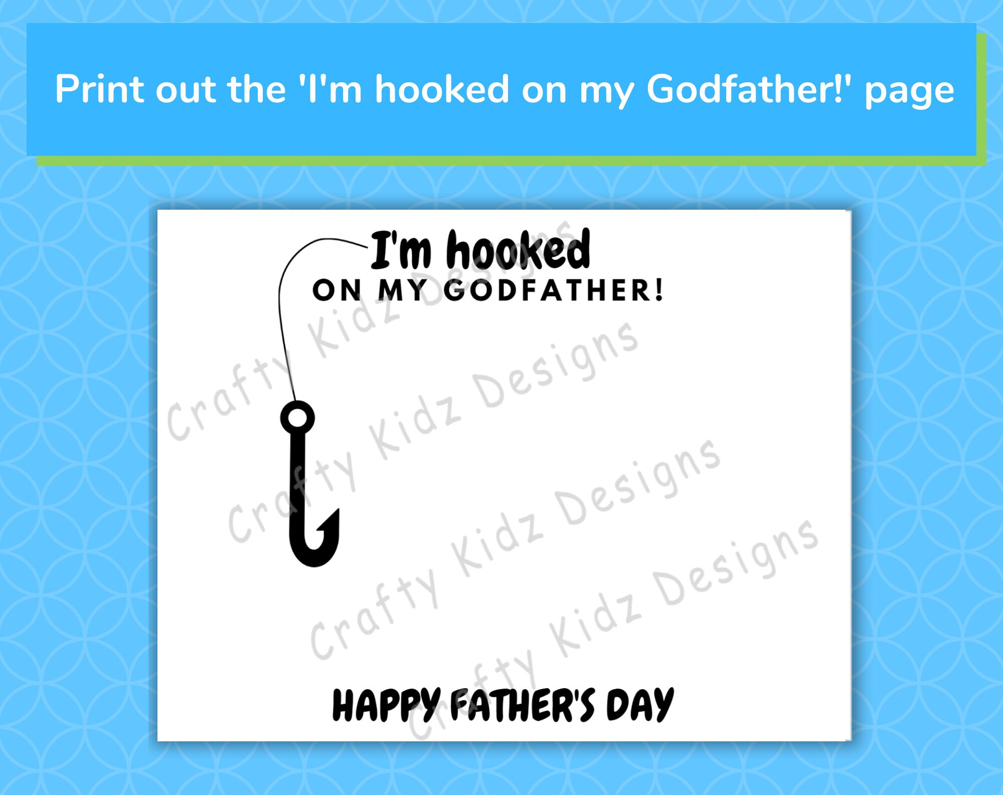 Father's Day Godfather Craft, Fish Hook Card (digital Download) - Etsy