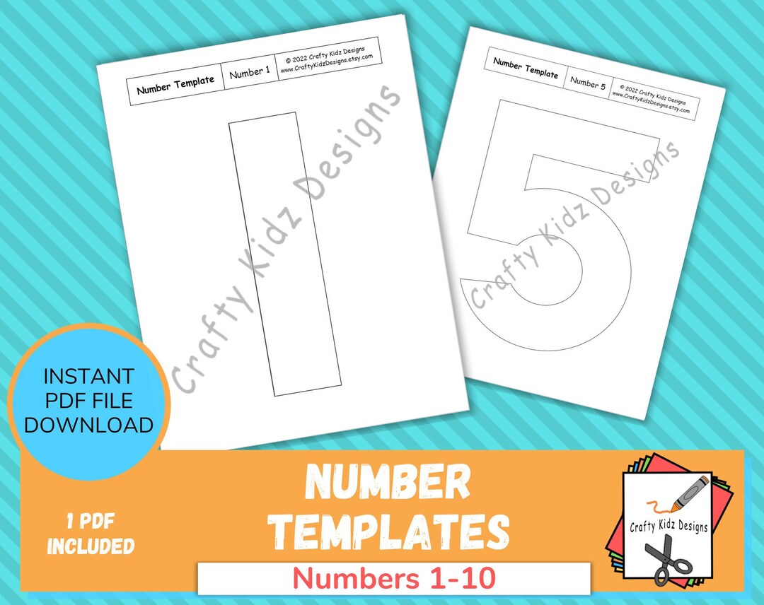 Number Templates Perfect for Number Crafts, Number of the Month ...