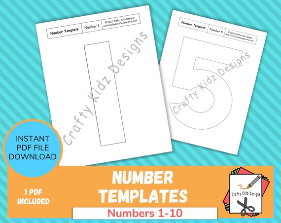 Number Templates Perfect for Number Crafts Number of the - Etsy