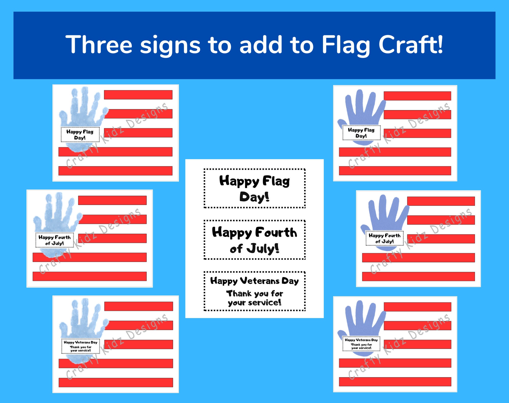 Handprint Flag Craft, Craft for Flag Day, Fourth of July, Veterans Day ...
