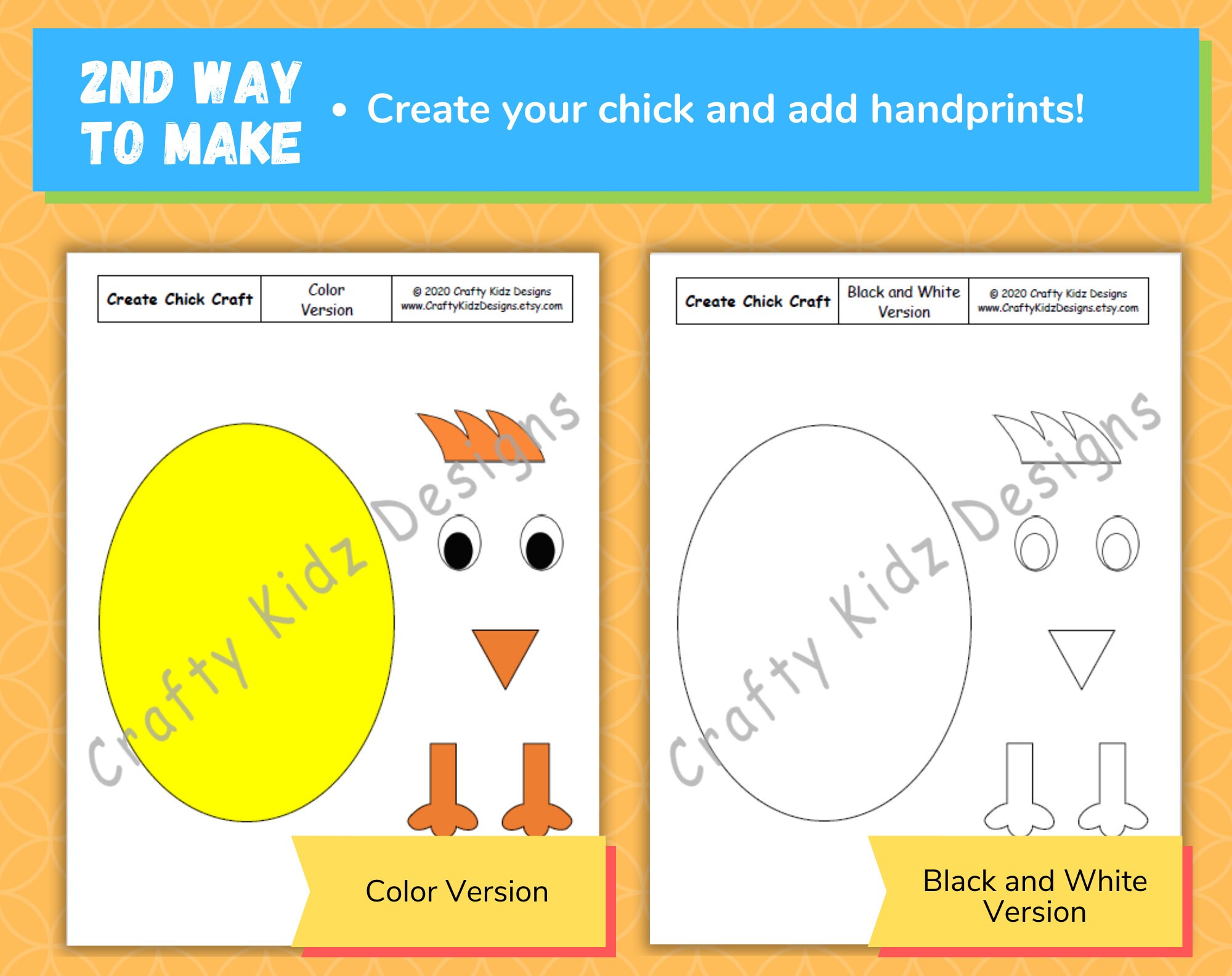 Handprint Chick Craft for Kids, Perfect Craft for Daycare, Toddlers and ...