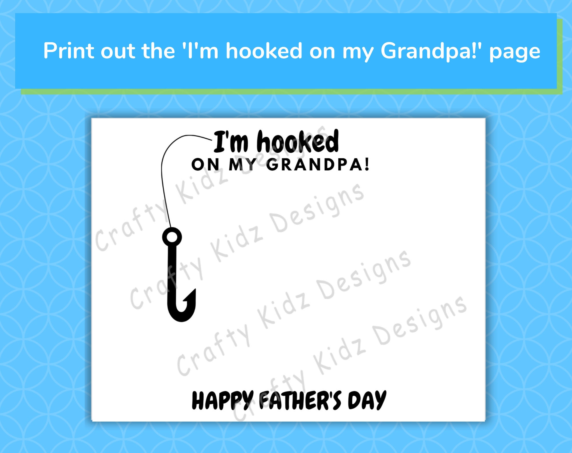 Handprint Father's Day Craft for Grandpa, I'm Hooked on You, Perfect ...