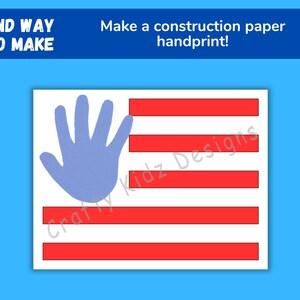 Handprint Flag Craft, Craft for Flag Day, Fourth of July, Veterans Day ...