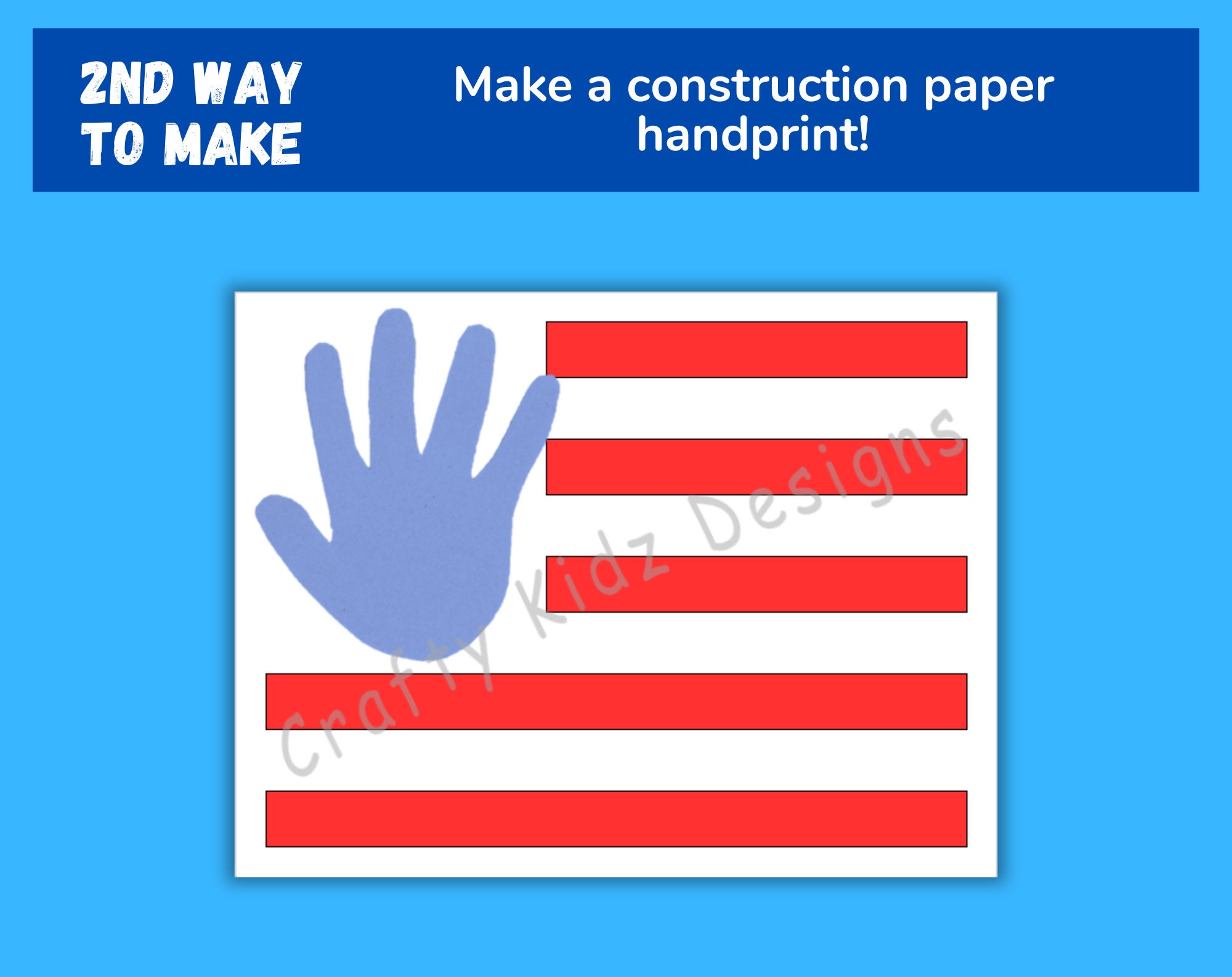 Handprint Flag Craft, Craft for Flag Day, Fourth of July, Veterans Day ...