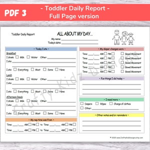 Infant, Toddler and Preschool Daily Reports Perfect for Home Daycares ...