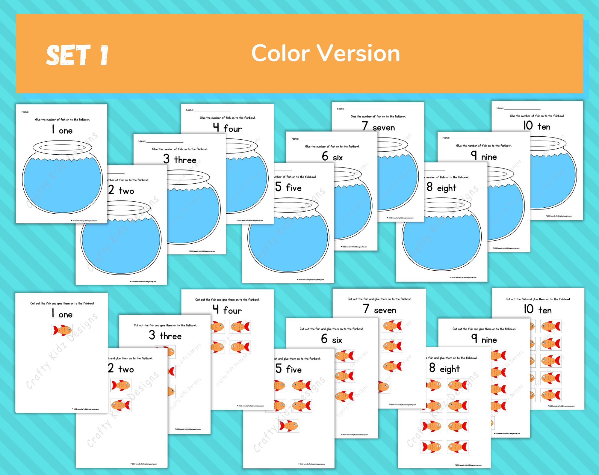 Number Craft Pages for Kids, Learn Numbers 1 to 10, Fun Learning for ...