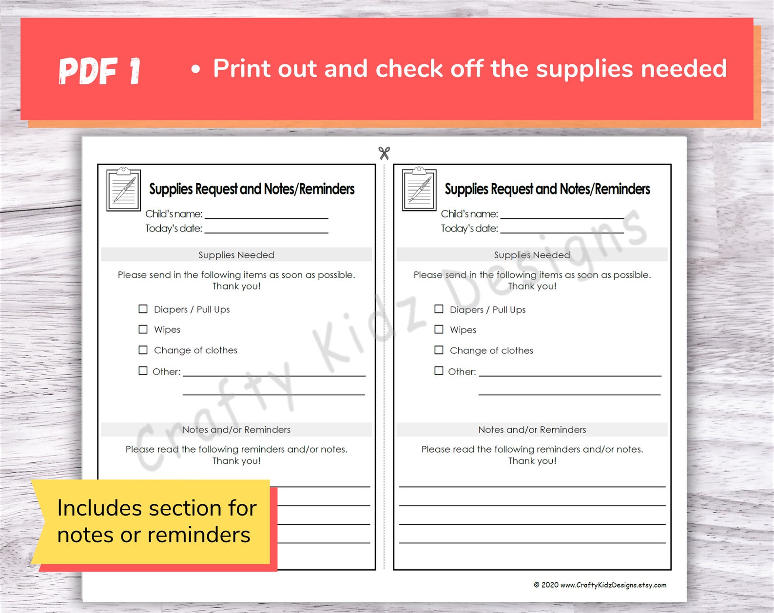 Daycare Supplies Request Form for Home Daycares, Childcare Centers and ...