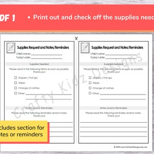 Daycare Supplies Request Form for Home Daycares, Childcare Centers and ...