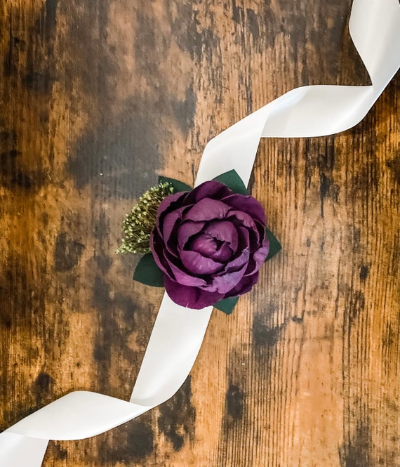 Purple Ribbon Prom Corsage - Etsy