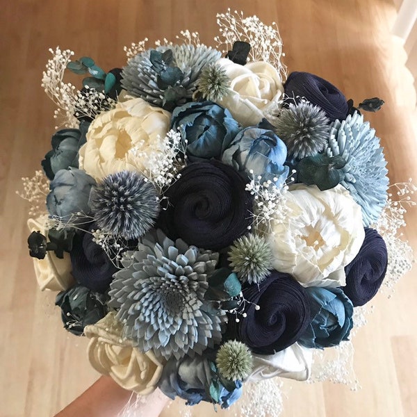 Dusty Blue Bouquet - Etsy