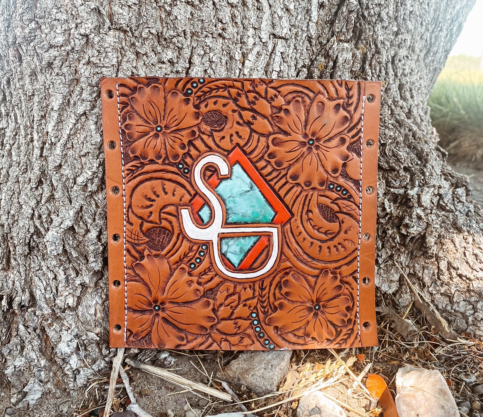 Western Wedding Leather Tooled Bouquet Wrap/leather Tooled - Etsy