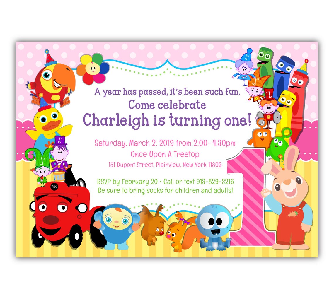 Babyfirsttv 1st Birthday Invitations Baby Girl Set of 16 - Etsy