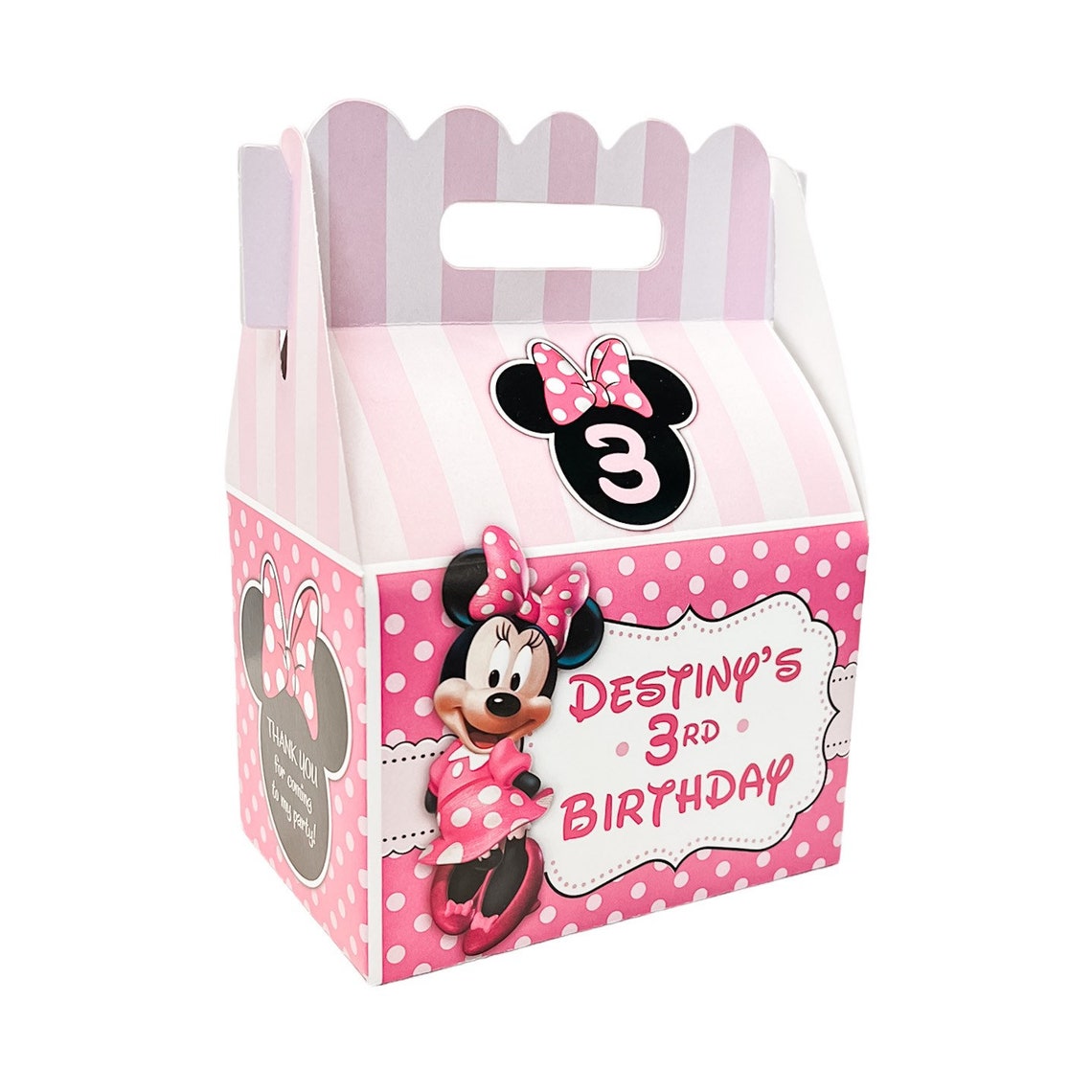 Minnie Mouse Pinky Dot Birthday Party Personalized Gable - Etsy
