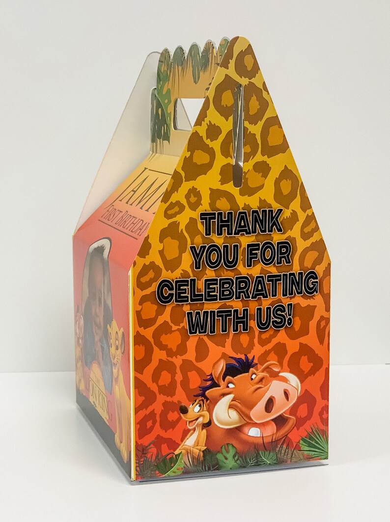 Lion King Safari Sunset Personalized Gable Favor Boxes Pack - Etsy