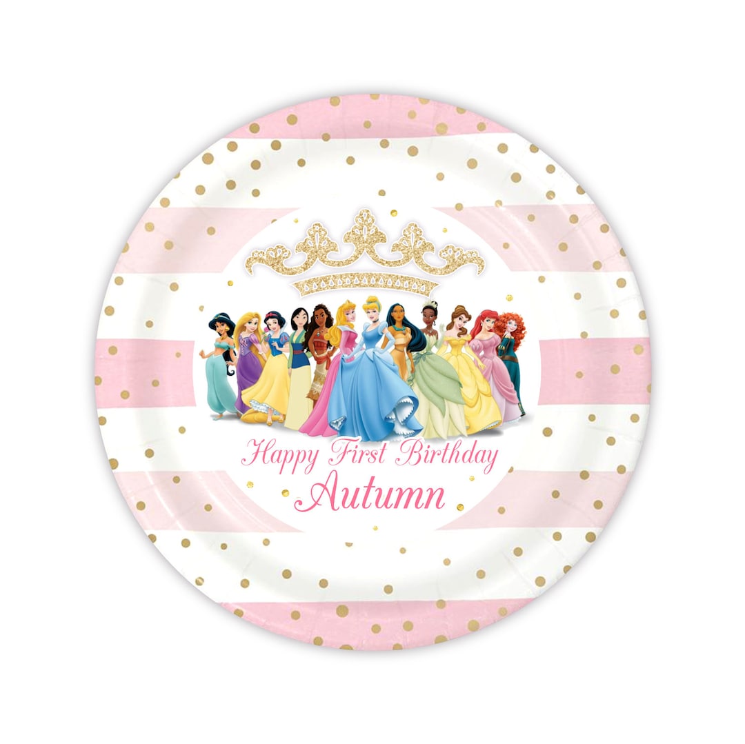 Disney Princess Personalized Cake Plates Pack of 12 - Etsy