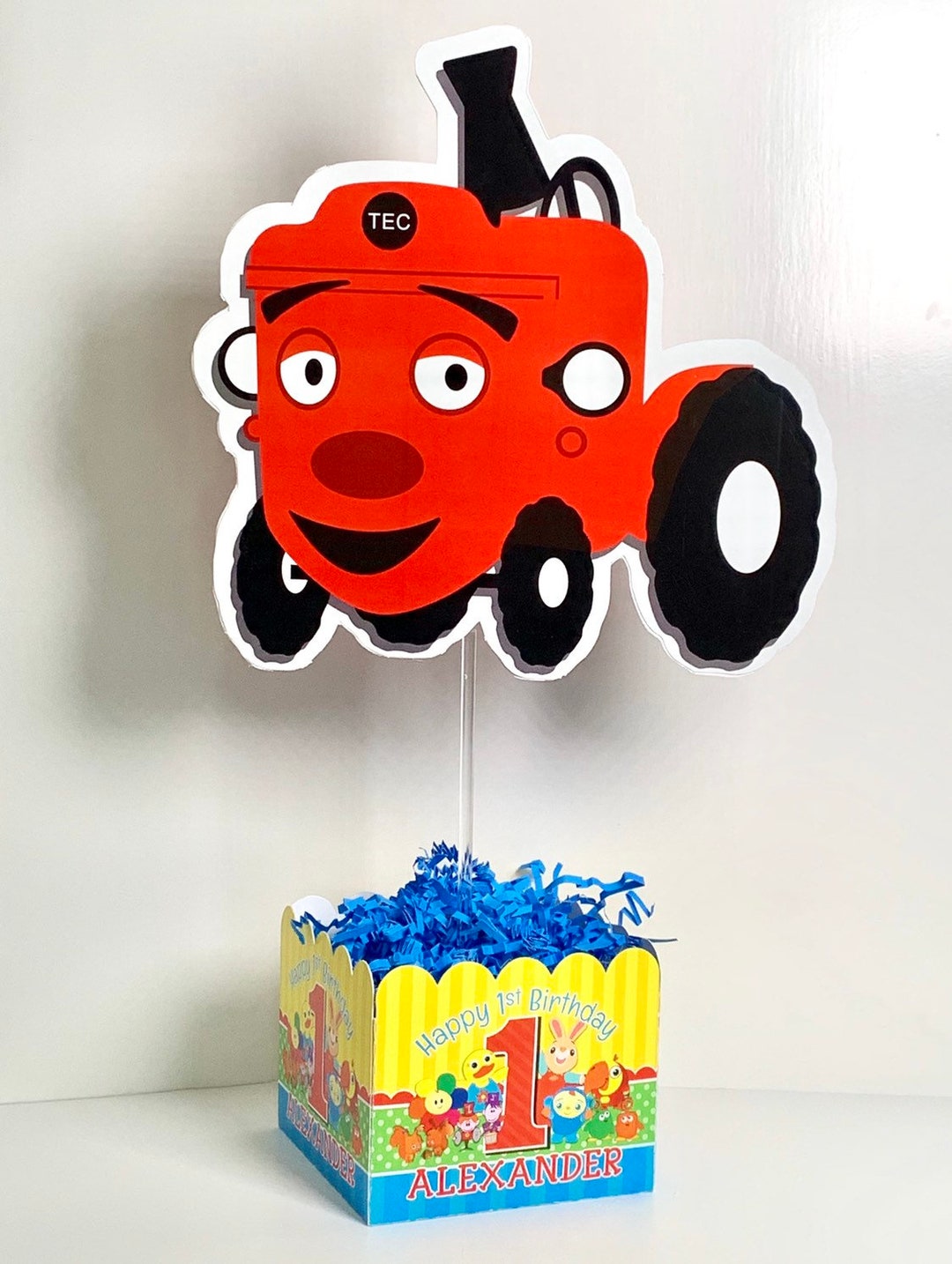 Tec the Tractor Babyfirsttv Birthday Personalized Table Centerpiece - Etsy