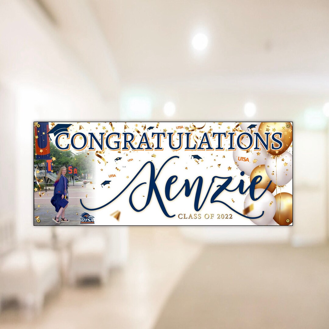 Graduation Party Vinyl Banner With Photo - Etsy