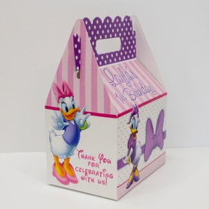 Daisy Duck Purple & Pink Birthday Party, Personalized Gable Favor Boxes ...