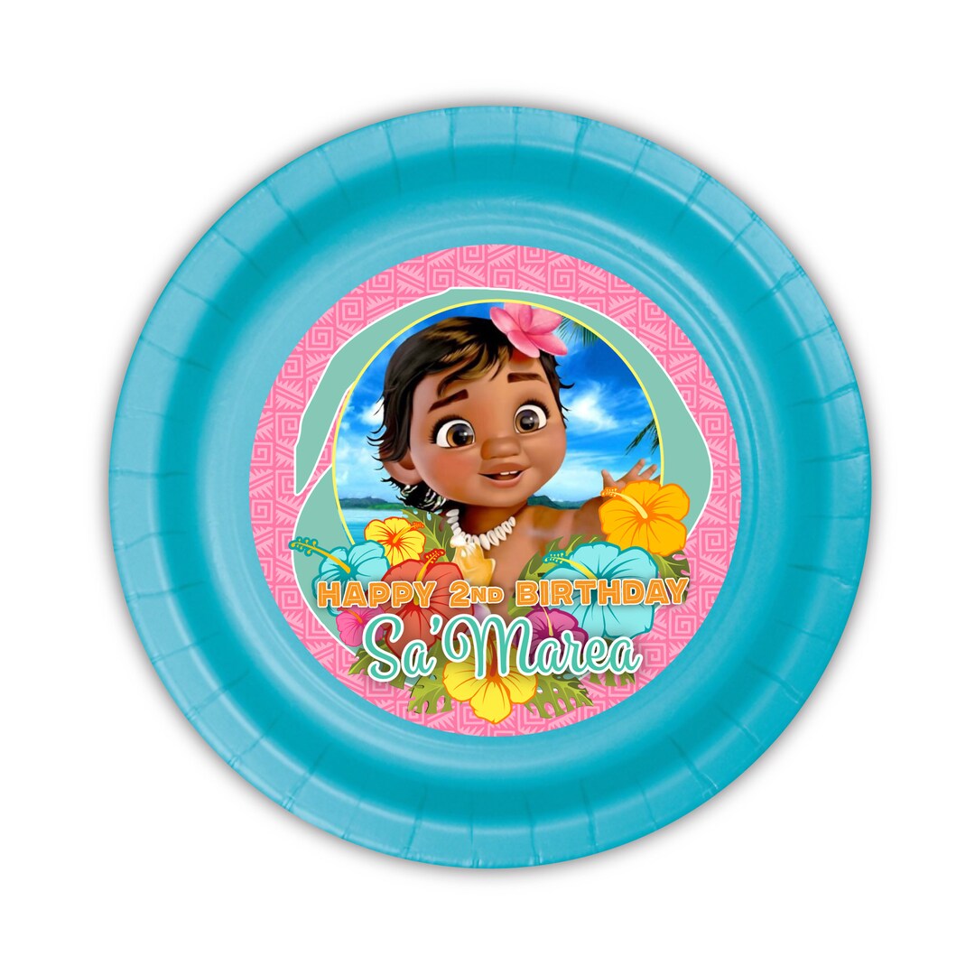 Baby Moana Personalized Cake Plates, 12 Count - Etsy