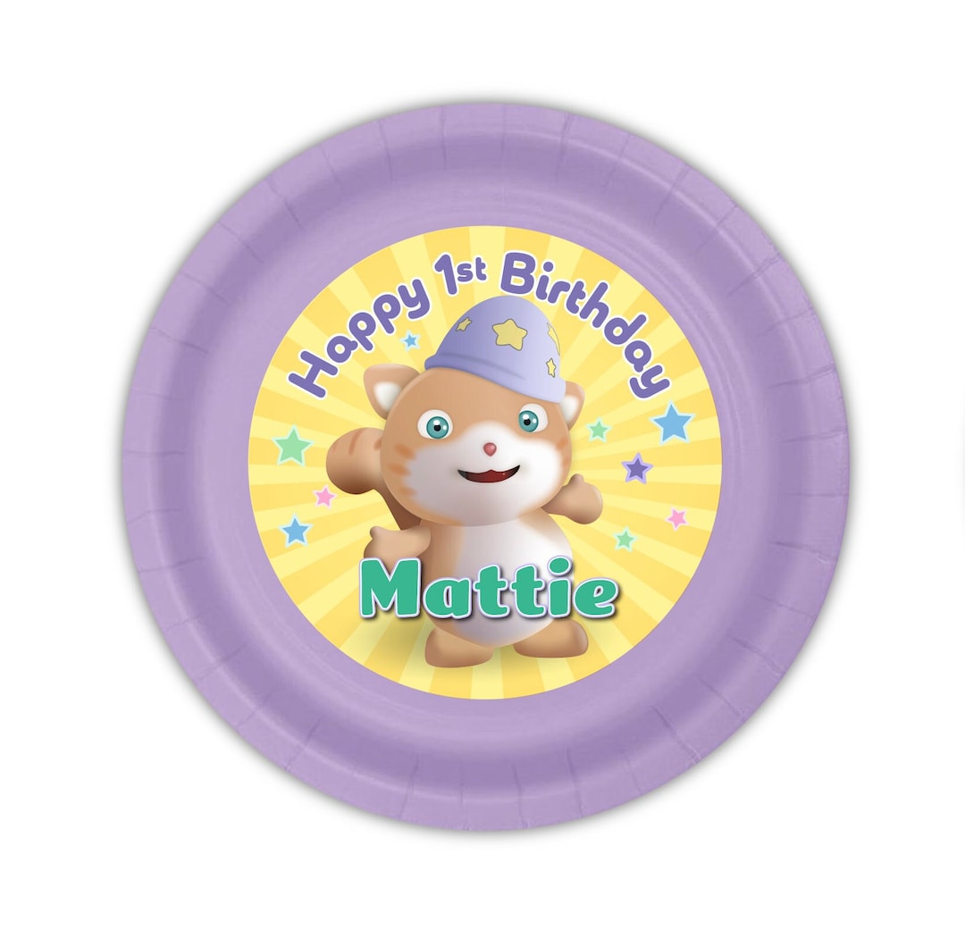 Looi the Cat Babyfirst Birthday Party, Personalized Cake Dessert Plates ...