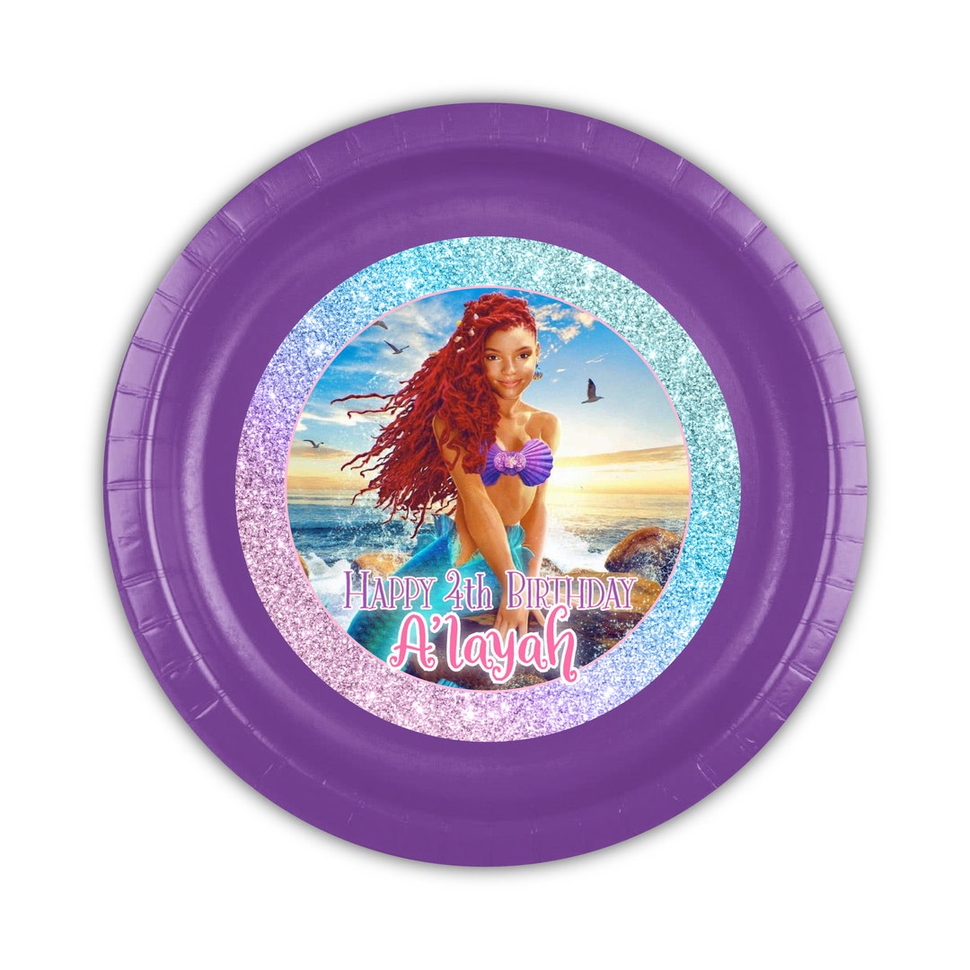 Personalized Little Mermaid Birthday Party Plates: African American ...