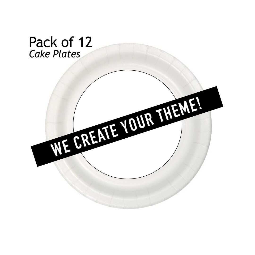 Pack of 12 Custom Cake Plates Your Party Theme Paper Plates Custom ...
