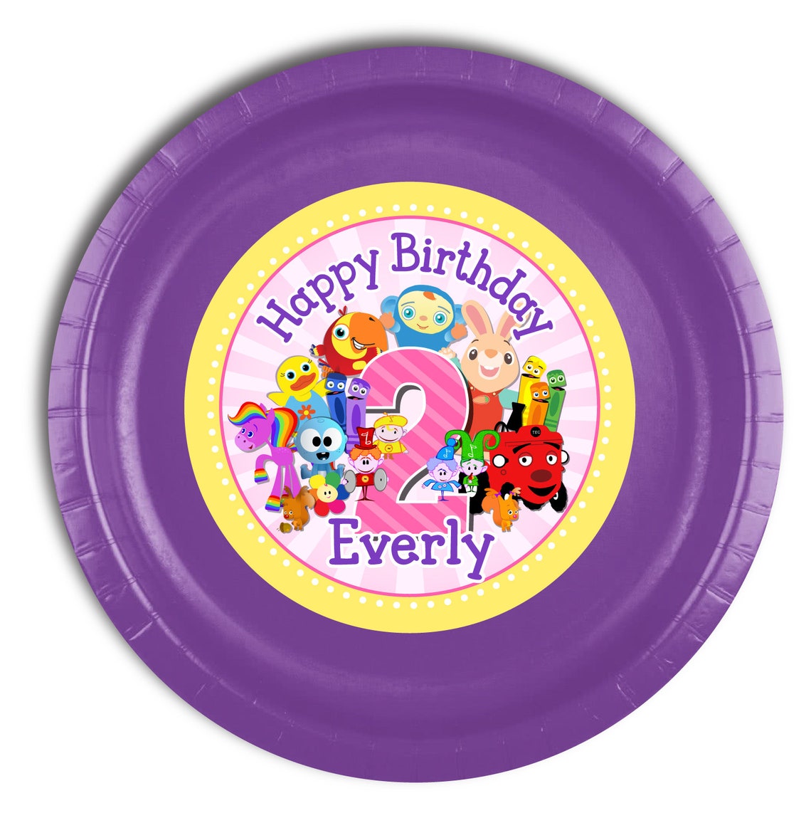 Babyfirst TV Birthday Party, Personalized Meal Plates, Pack of 12 - Etsy