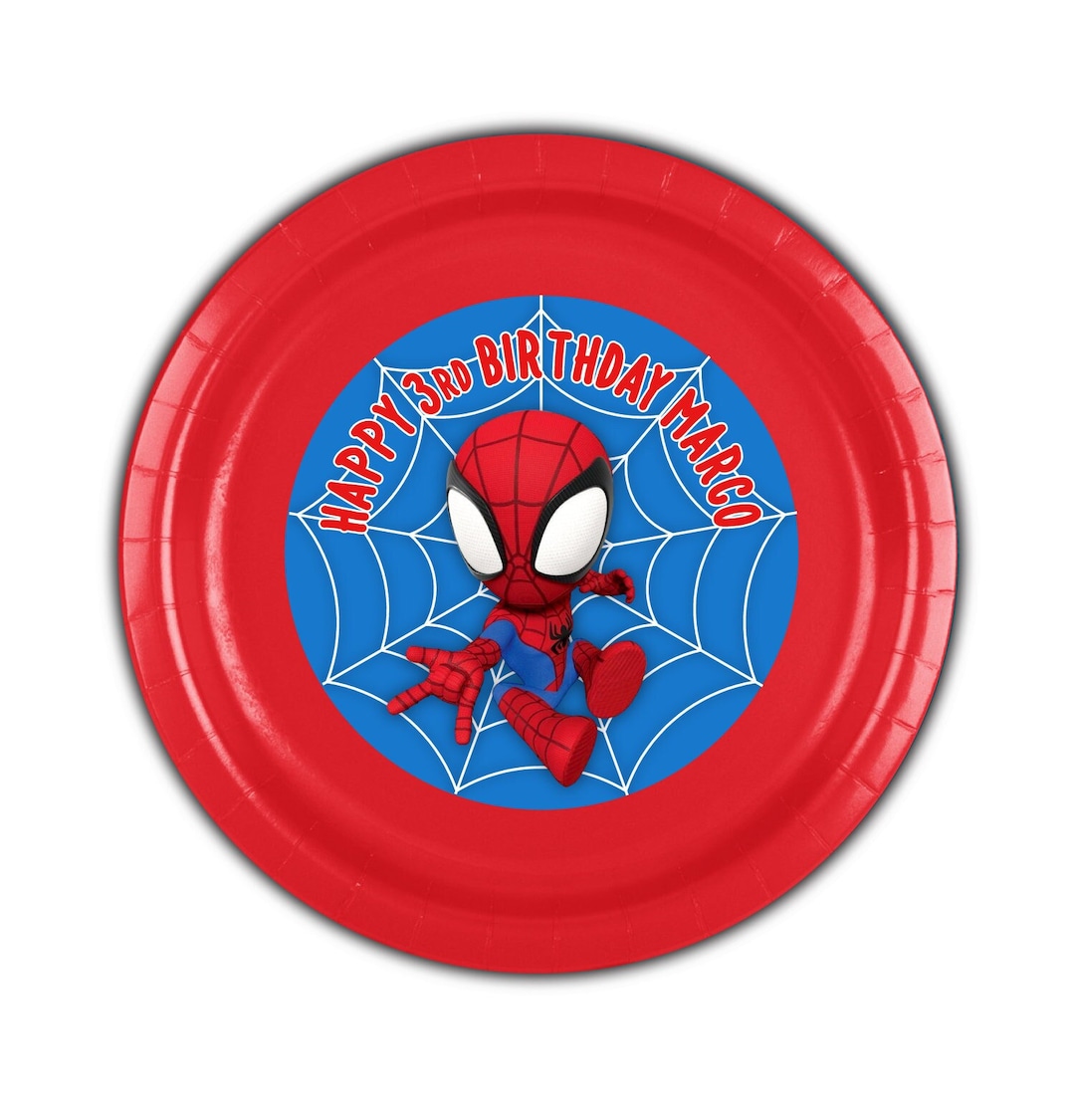 Personalized Spidey Birthday Party Plates: Comic Spider-verse, Set of ...