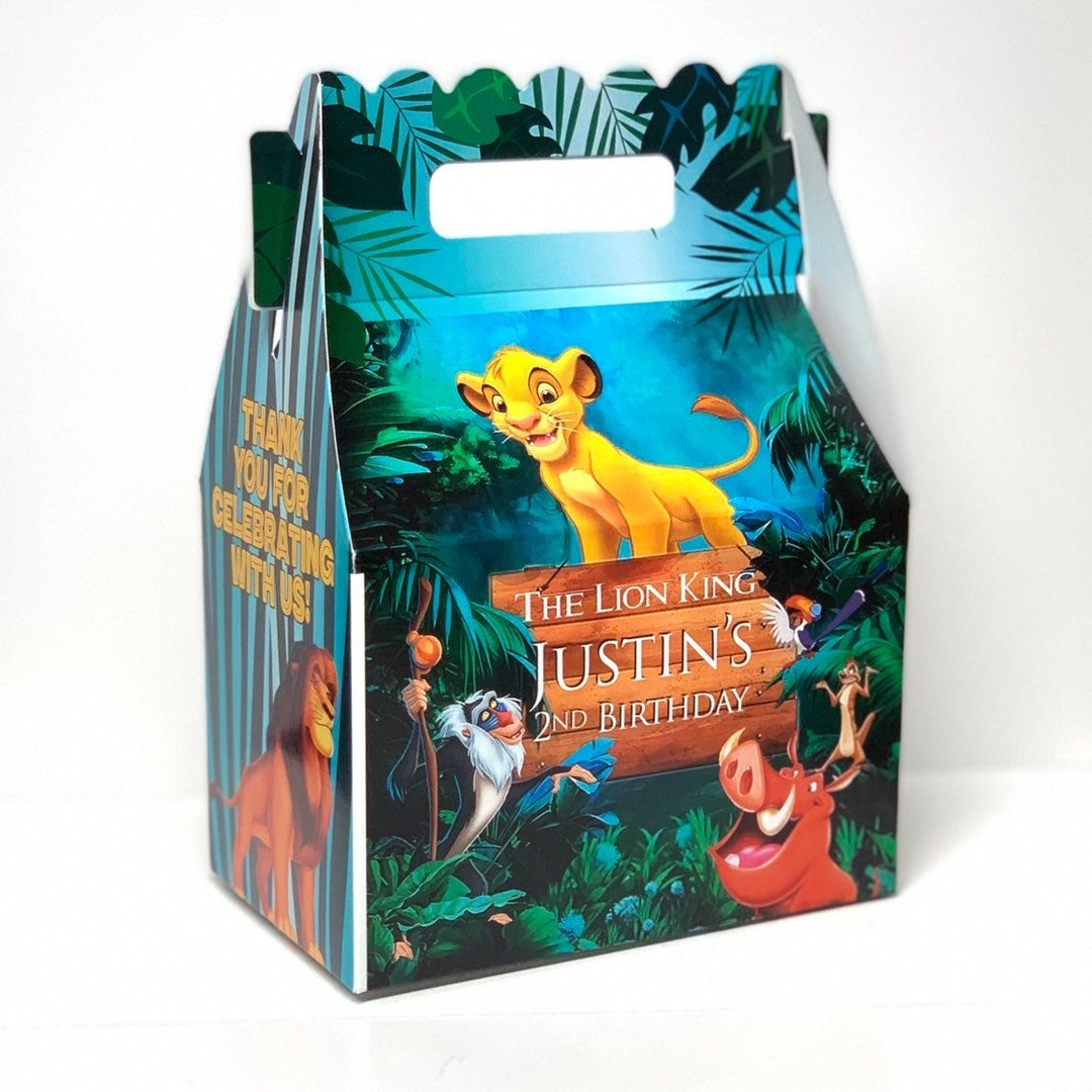 Lion King Jungle Safari Personalized Gable Favor Boxes, Pack of 8 - Etsy