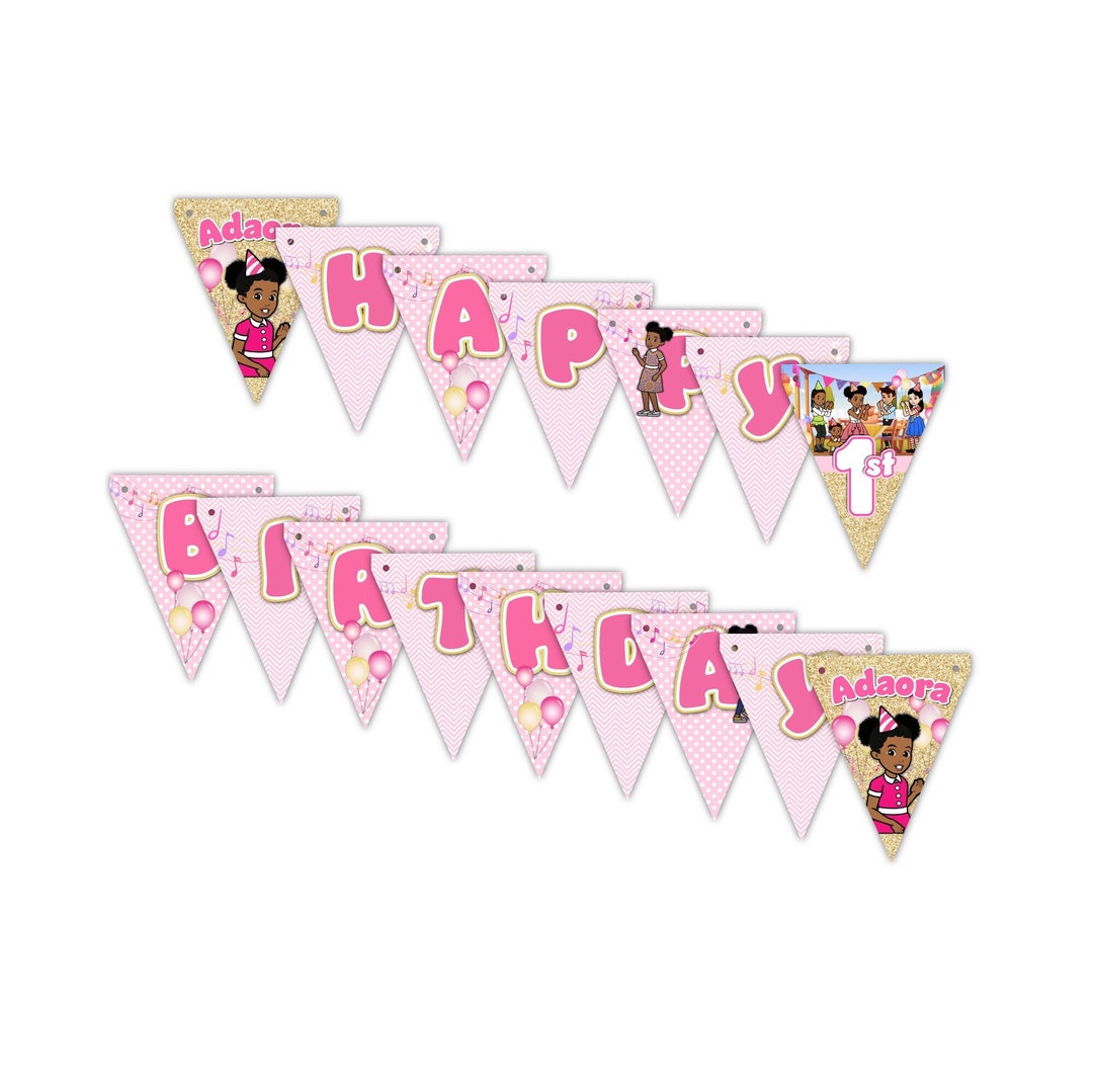 Gracie's Corner© Happy Birthday Personalized Banner Decoration, Pennant ...