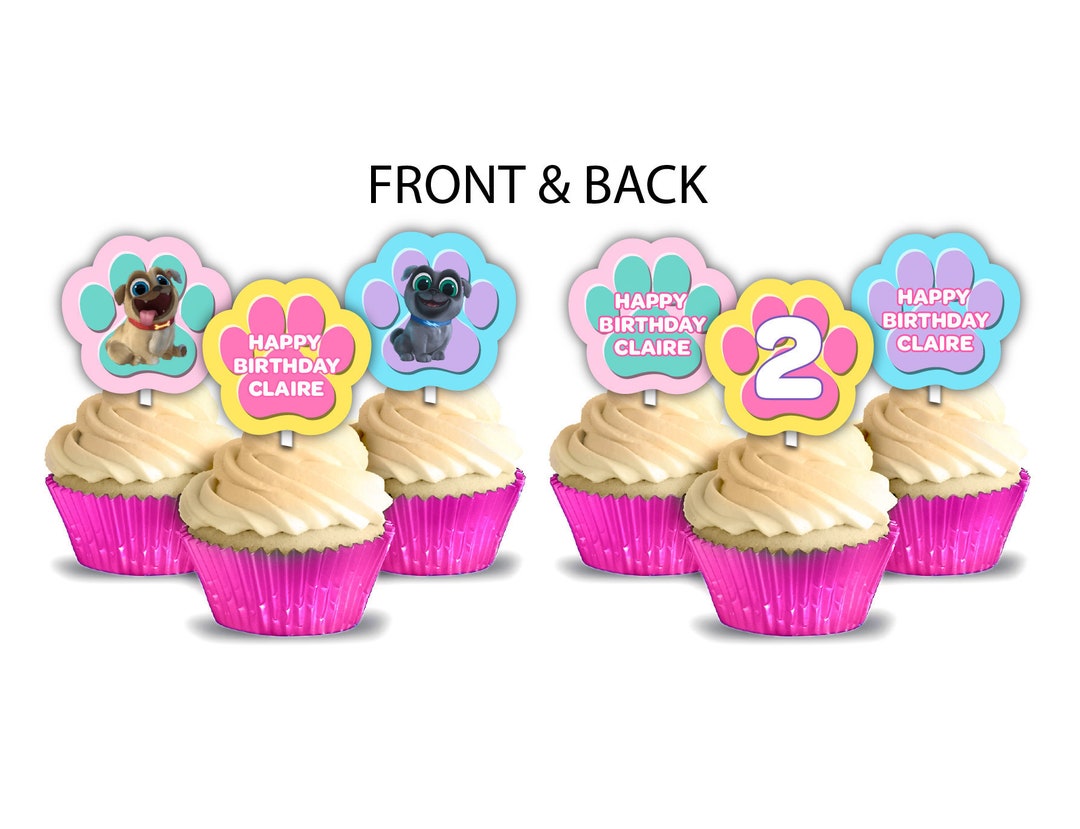 Puppy Dog Pals Cupcake Toppers: Personalized Birthday Party Decor (12 ...